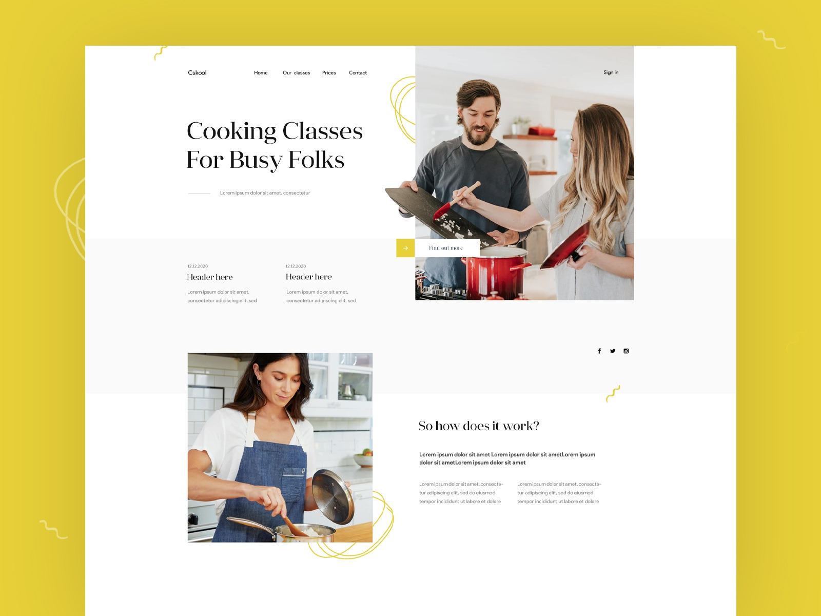 Cooking class website design best practices & solution | Nilead